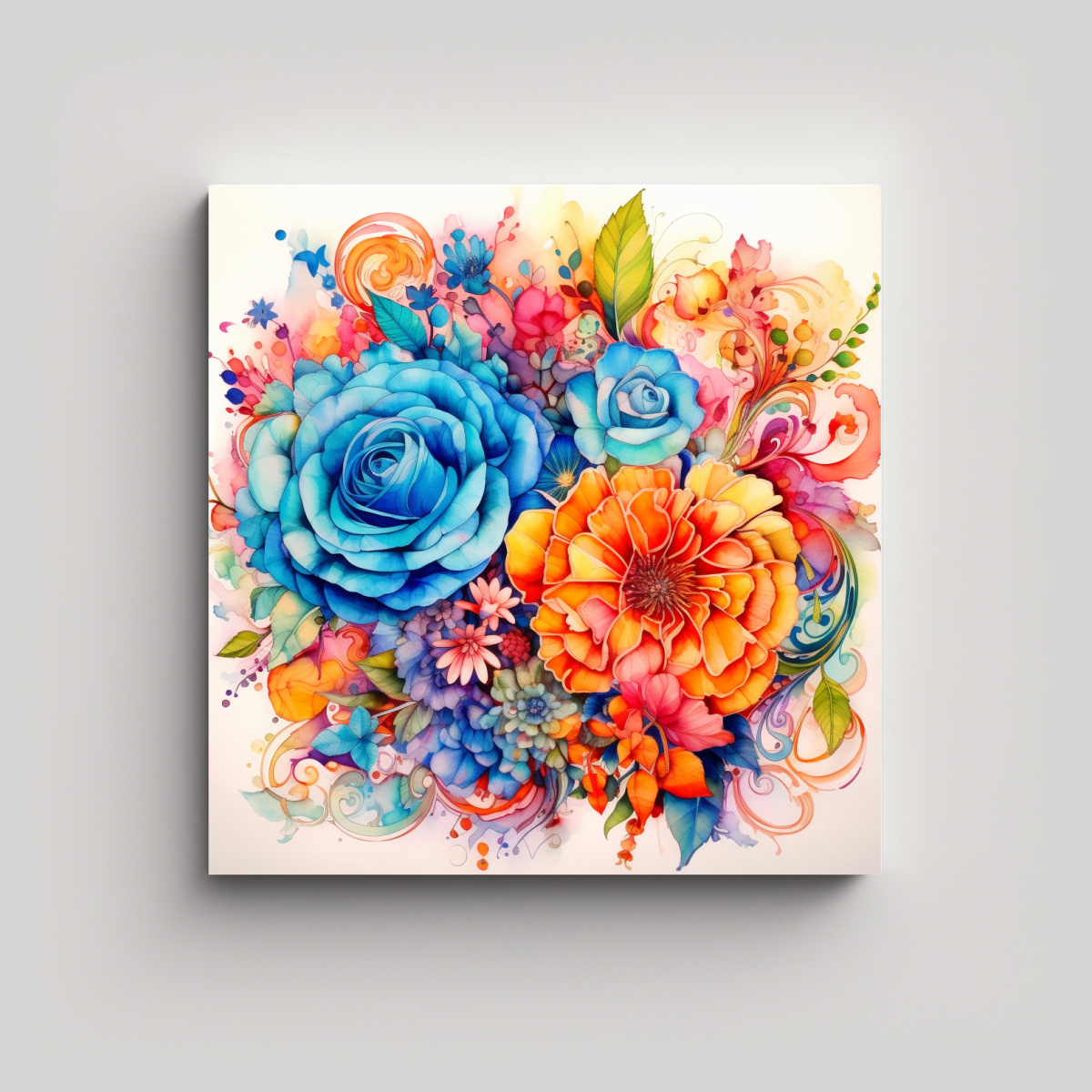 Cuadro Decorativo Diseño Abstracto De Jesús Con Detalles Florales ...