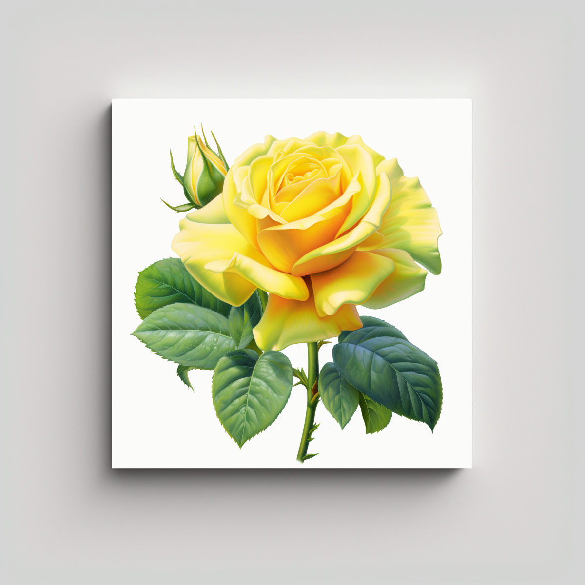 Cuadro Decorativo De Rosa Amarilla Vibrante - Decocuadros