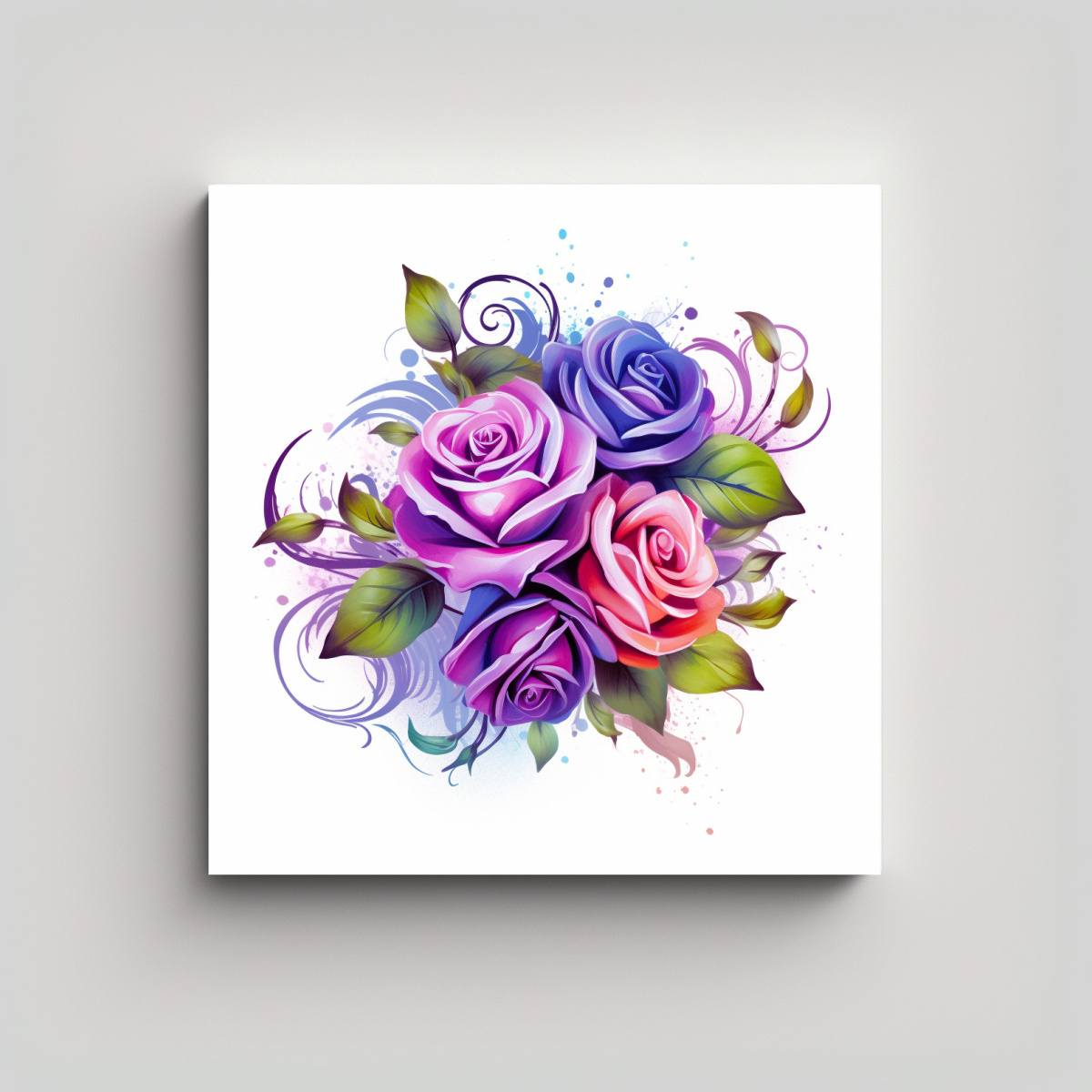 Cuadro Decorativo - Esquema Moderno De Rosas En Tela En Bastidor: Arte HD Espacial Rosa Y ...