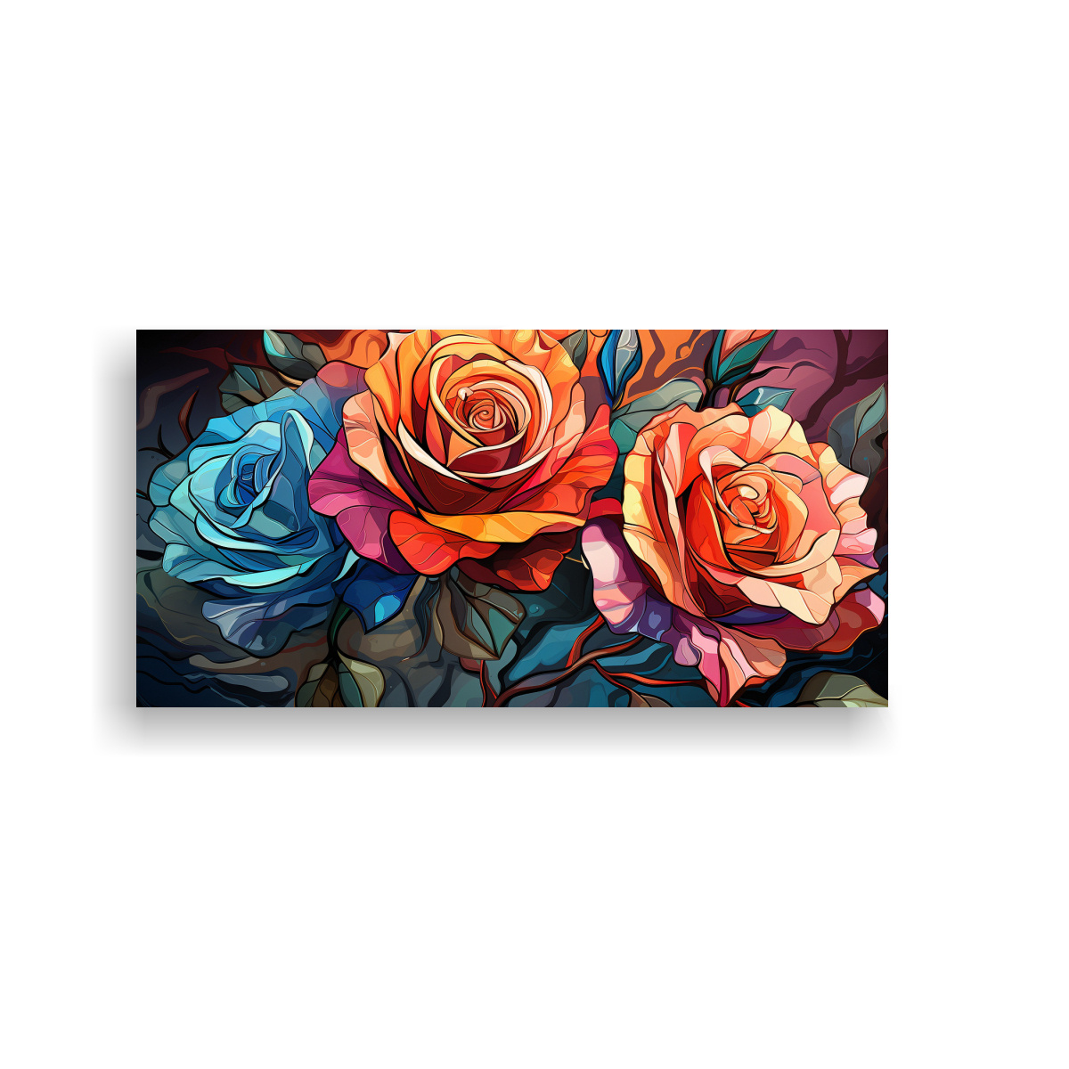 Flores Híbridas De Té Rosa De Sensibilidad Artística En Pinturas De Pop Art - Decocuadros