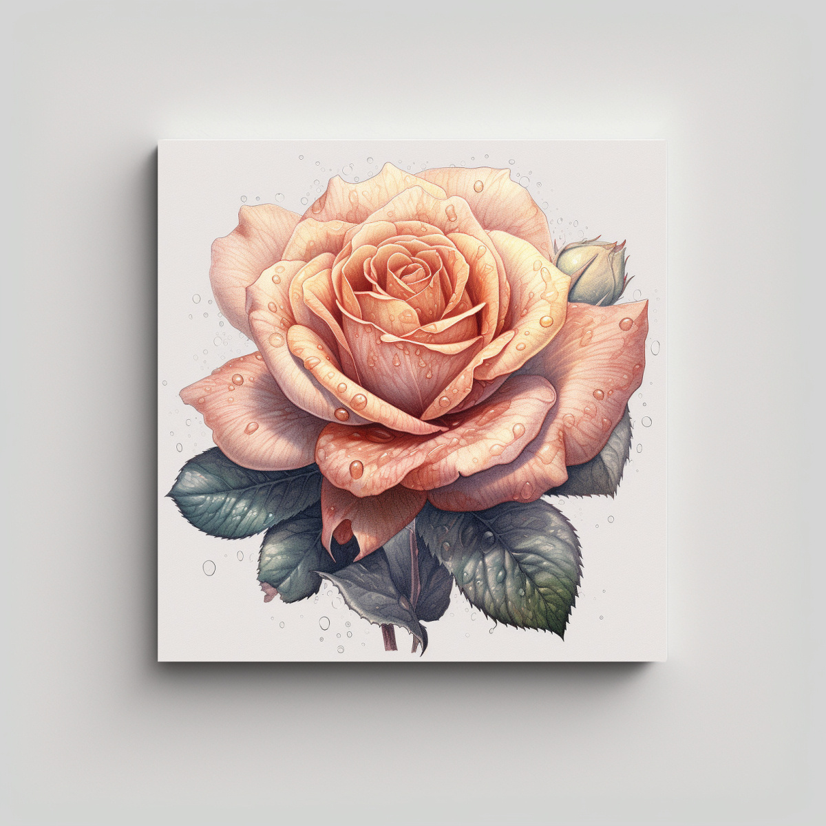 Cuadro Detallada De Rosa En Lienzo Decorativo Estilo - DecoCuadros