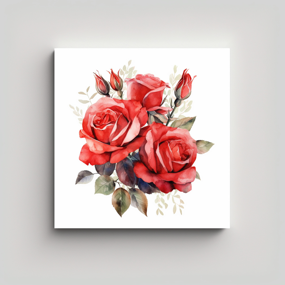 Cuadro Elegante De Rosas Rojas En Tela Bastidor Para Dormitorio - Decocuadros