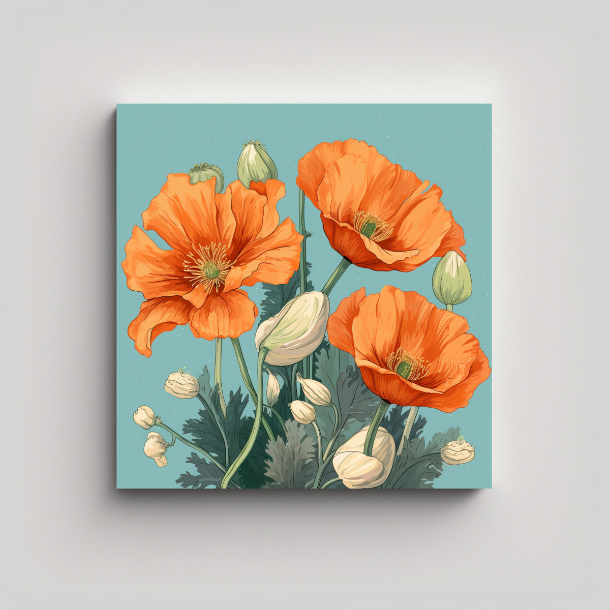 Cuadro Equilibrio Visual Arte Conceptual Poppies Vibrantes - DecoCuadros