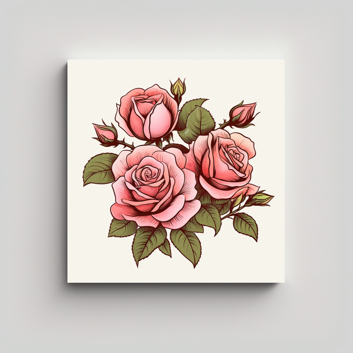 Cuadro Lienzo Tela De Rosas Rosadas: Cuadro Decorativo Full Color ...