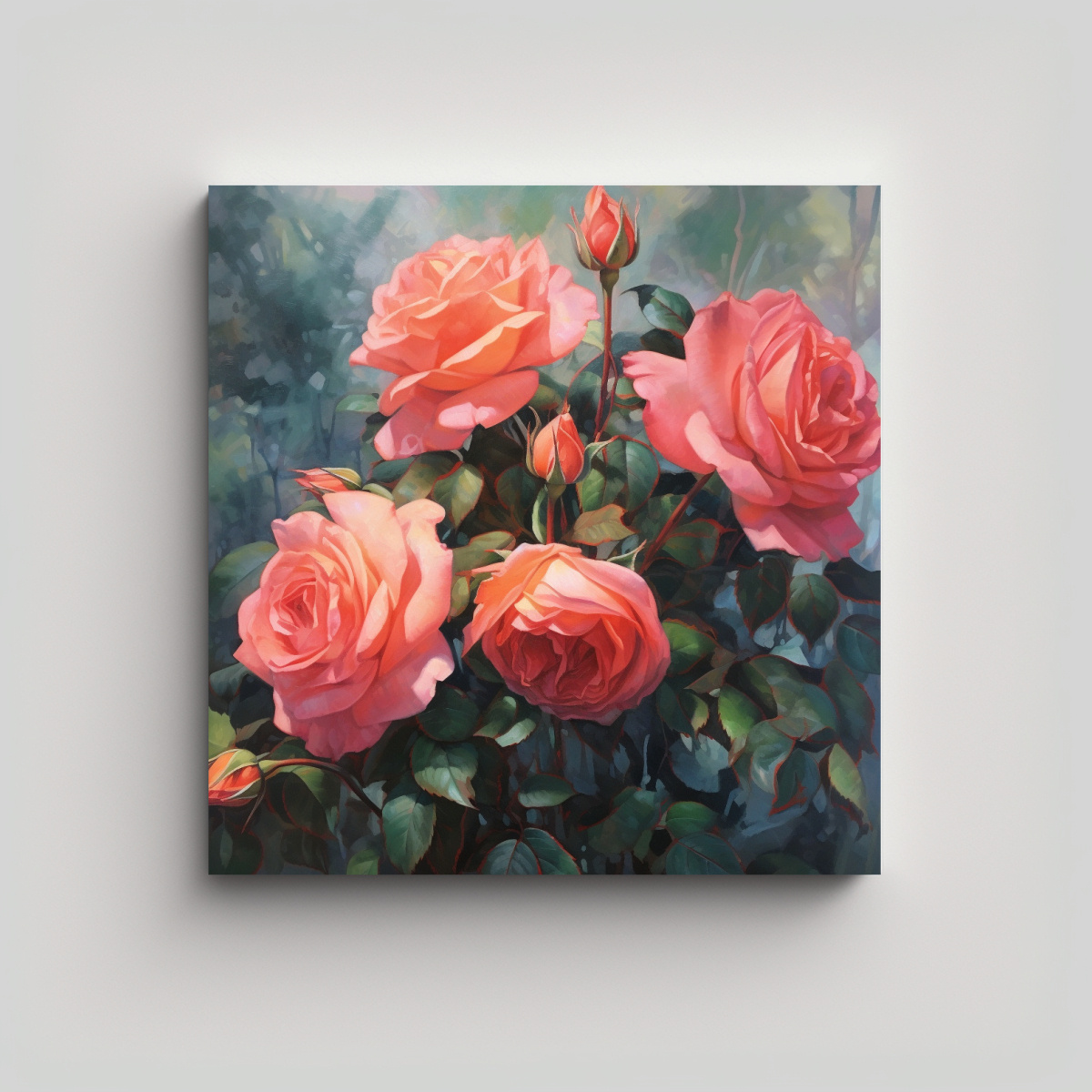 Cuadro Vitalidad De Rosas: Tela En Bastidor Para Decoración - Decocuadros