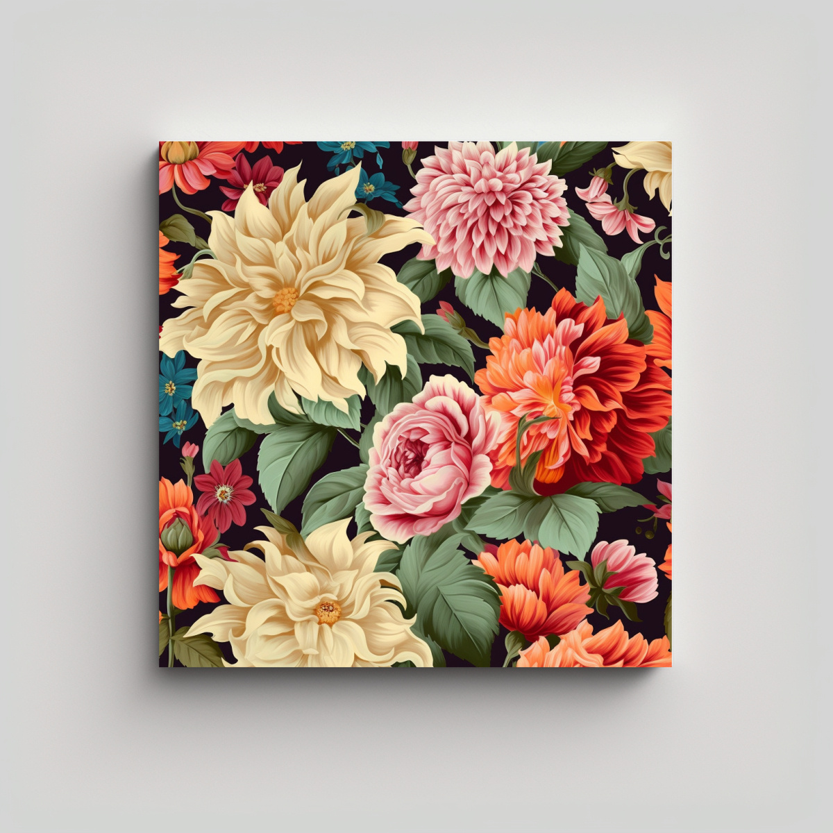 Cuadro Decorativo Vintage Con Patrón Floral - DecoCuadros