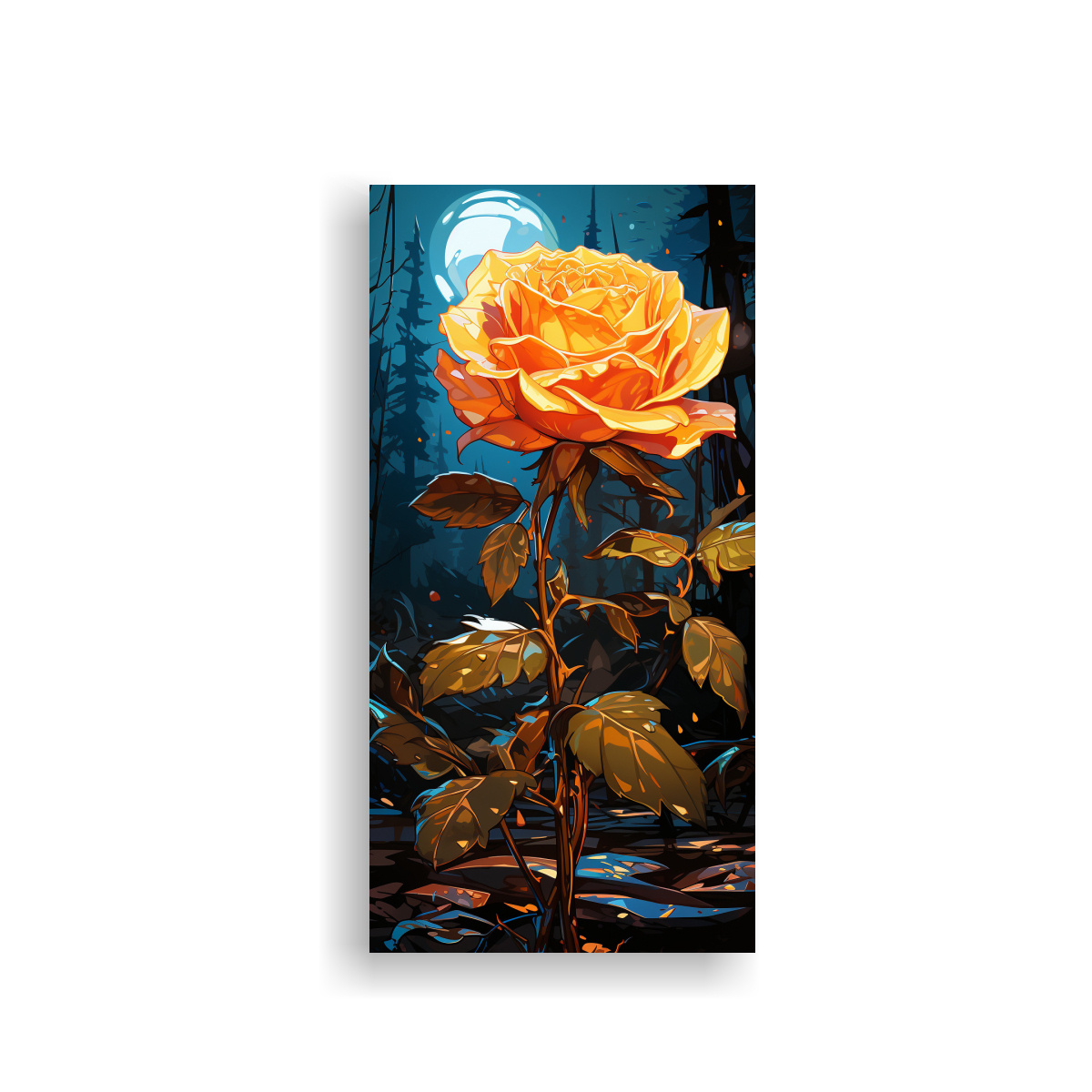 Cuadro Decorativo De Rosa Amarilla Pop Art - DecoCuadros