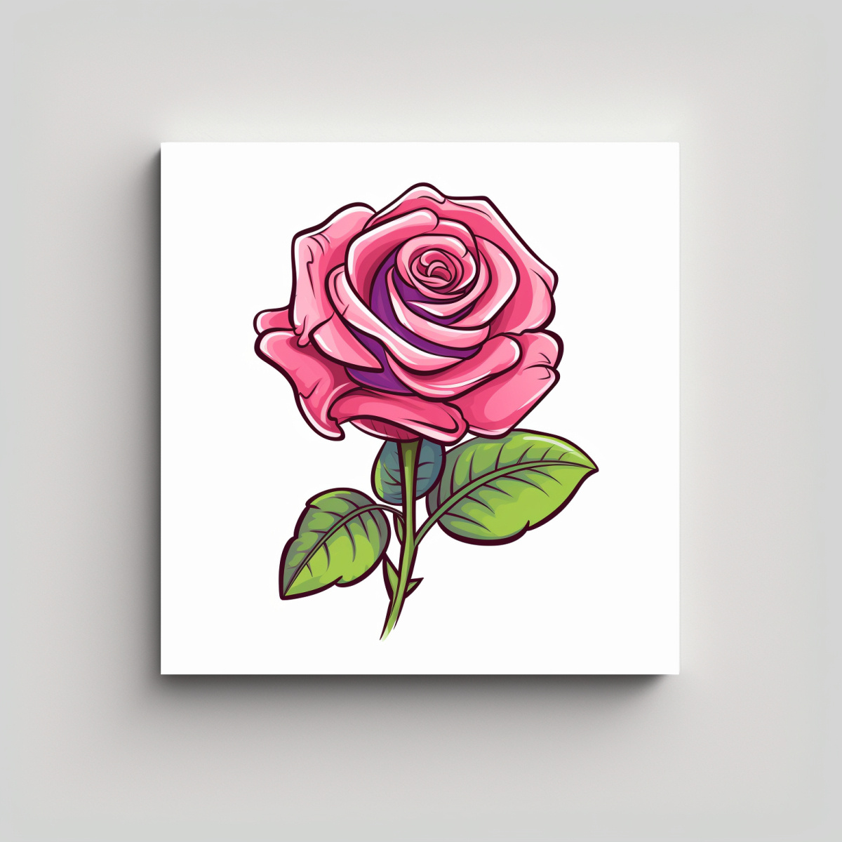 Cuadro Decorativo En Tela - Imagen Rosa Cartoon Estilo Clipart Detalles ...