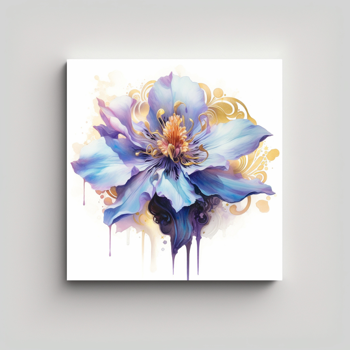 Cuadro Decorativo: Flor Púrpura En Acuarela Artística - Decocuadros