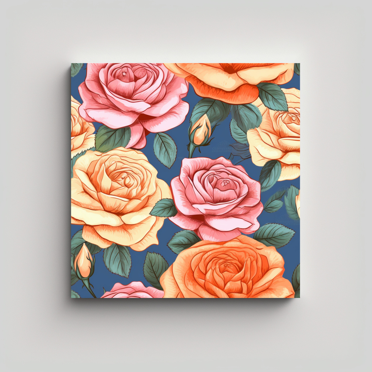 DecoCuadros: Cuadro Dulce De Rosas En Tela En Bastidor - Compra Online