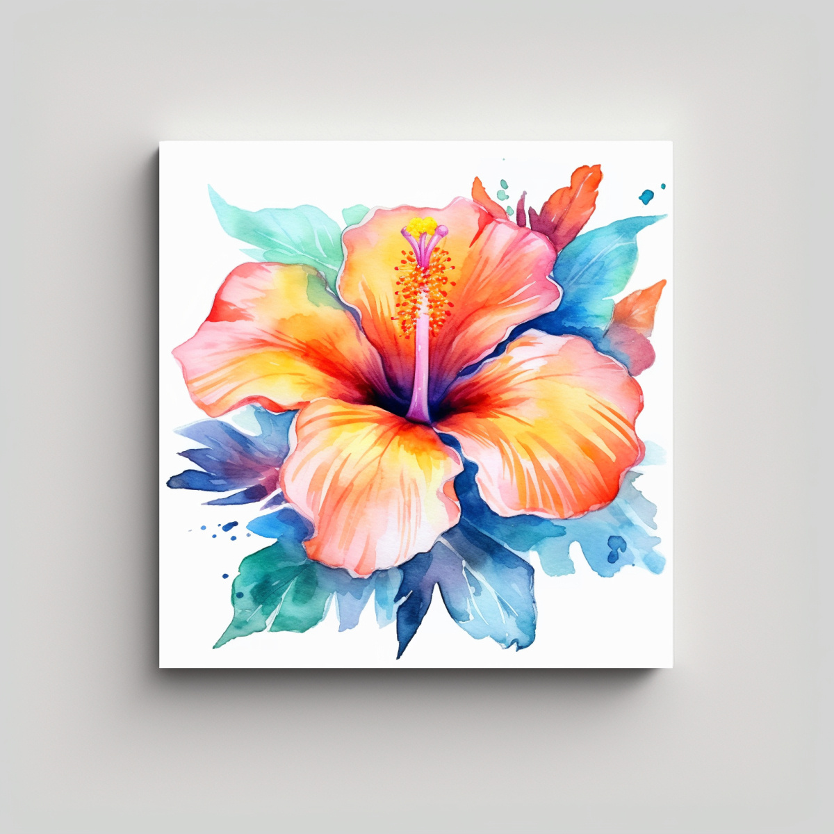 Cuadro De Textura Acuarela En Tela Bastidor - DecoCuadros