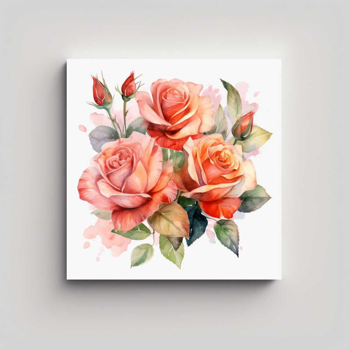 Lienzo Abstracto De Rosas Acuarela Con Fondo Transparente Luminoso ...