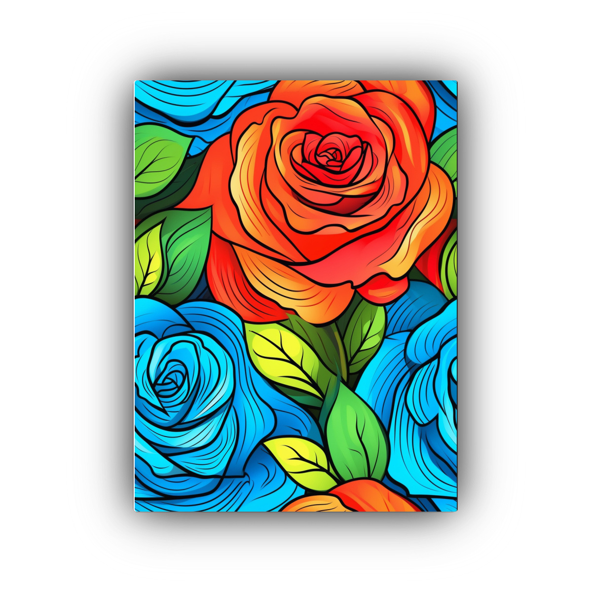 Cuadro Abstracto Estilo Rosecartoon Con Líneas De Tic - DecoCuadros