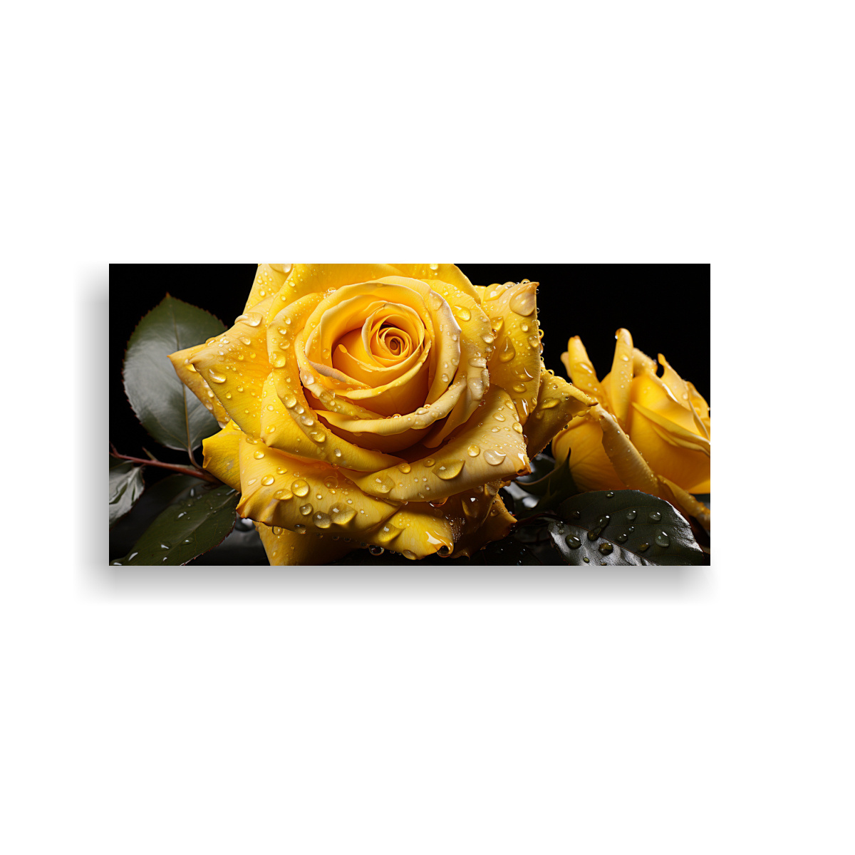 Lienzo De Tela Con Bonito Concepto De Rosa Amarilla Brillante Pop Art - Decocuadros