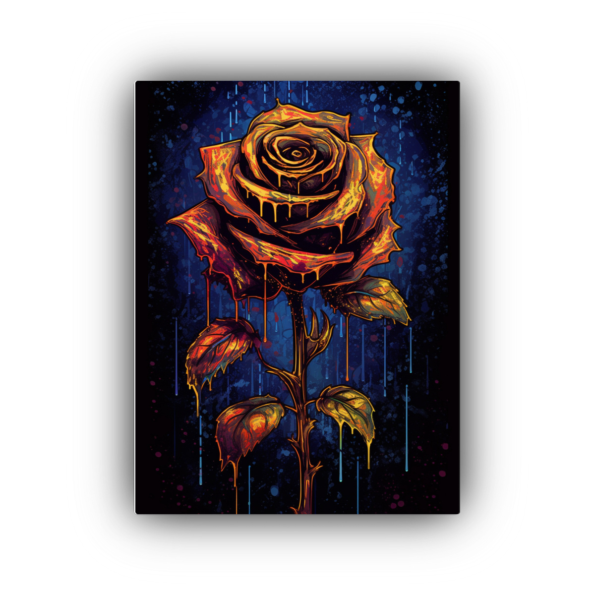 Cuadro Decorativo De Rosa Negra Gótica Estilo Vintage - Decocuadros