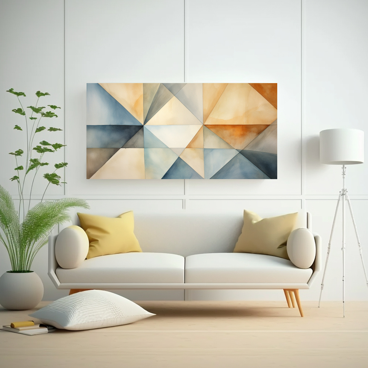 Lienzo Fotografía Sensibilidad Artística Abstracción Geométrica En Acuarela - DecoCuadros