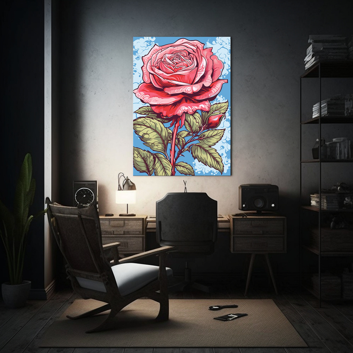 Lienzo Juvenil Cuadro Rosa Hermoso Diseño De Lienzo Pinturas De ...