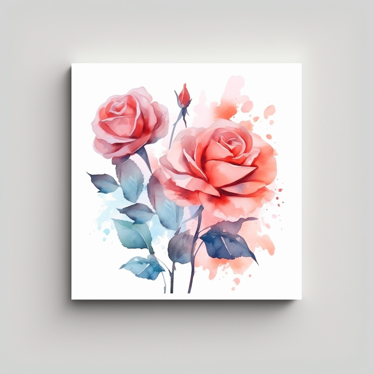 Lienzo Sublimado Armonía Con Rosas Acuarela Lienzoizadas - DecoCuadros