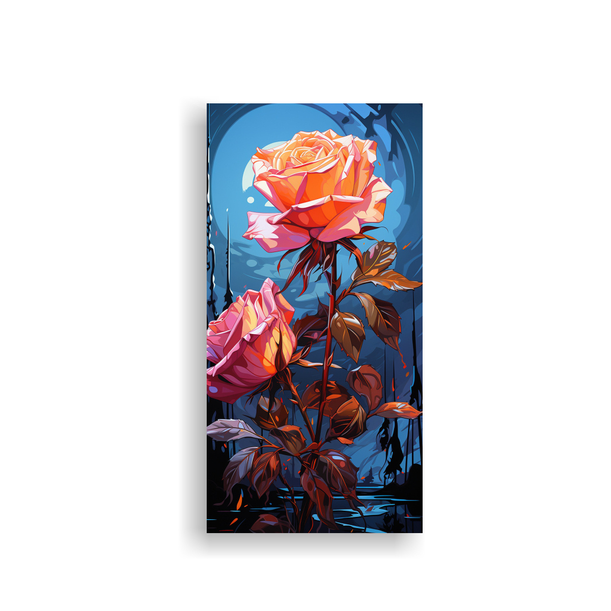 Cuadro Decorativo Estilo Pop Art Rosas En Brote - DecoCuadros