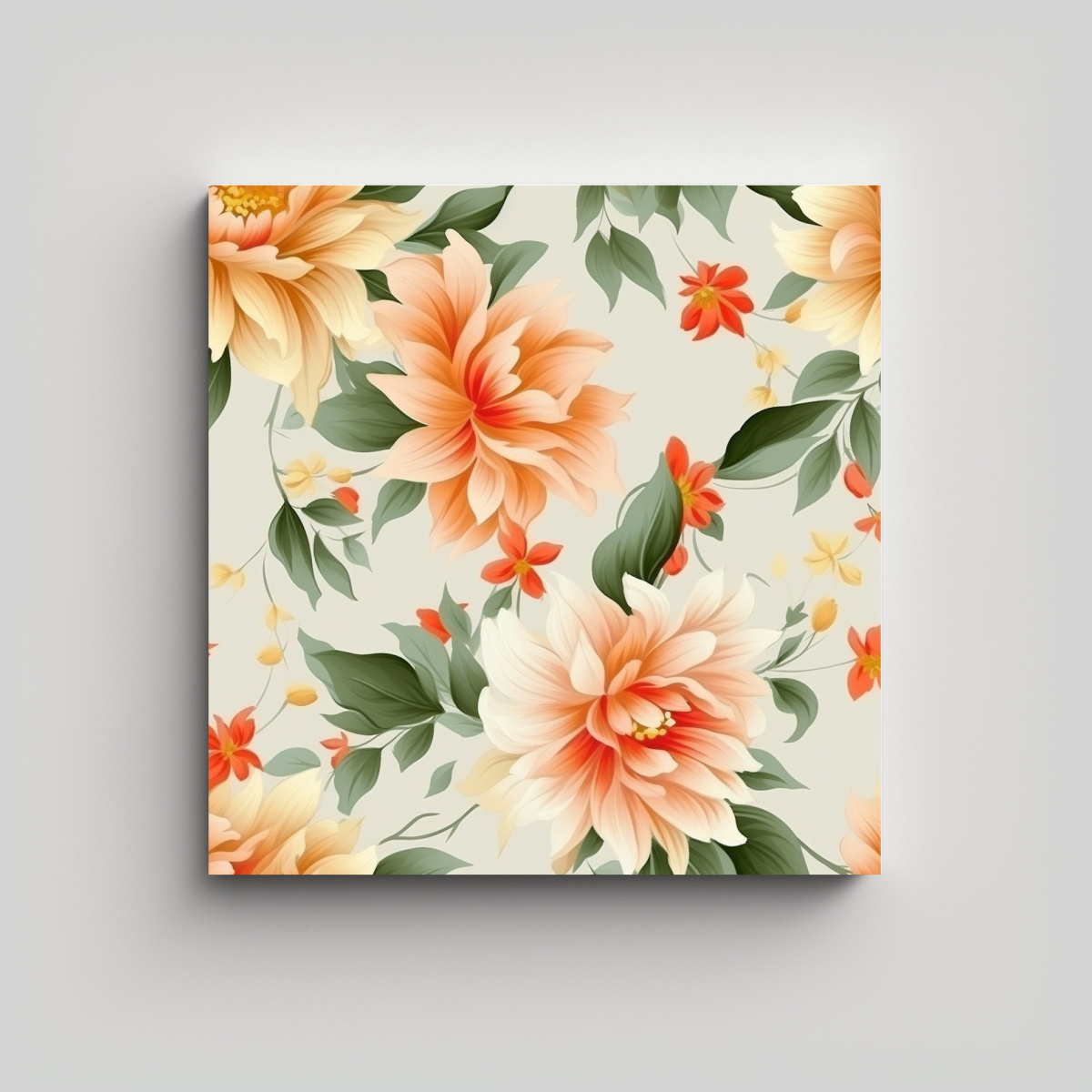 Lienzo Vintage Con Patrón Enigmático De Flores Hermosas Y Luminosas - Cuadros Decorativos ...