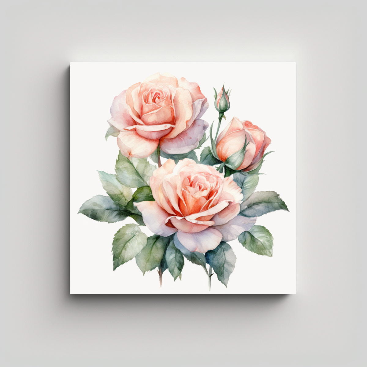 Cuadro De Minimalismo De Rosas En Acuarela - Decocuadros