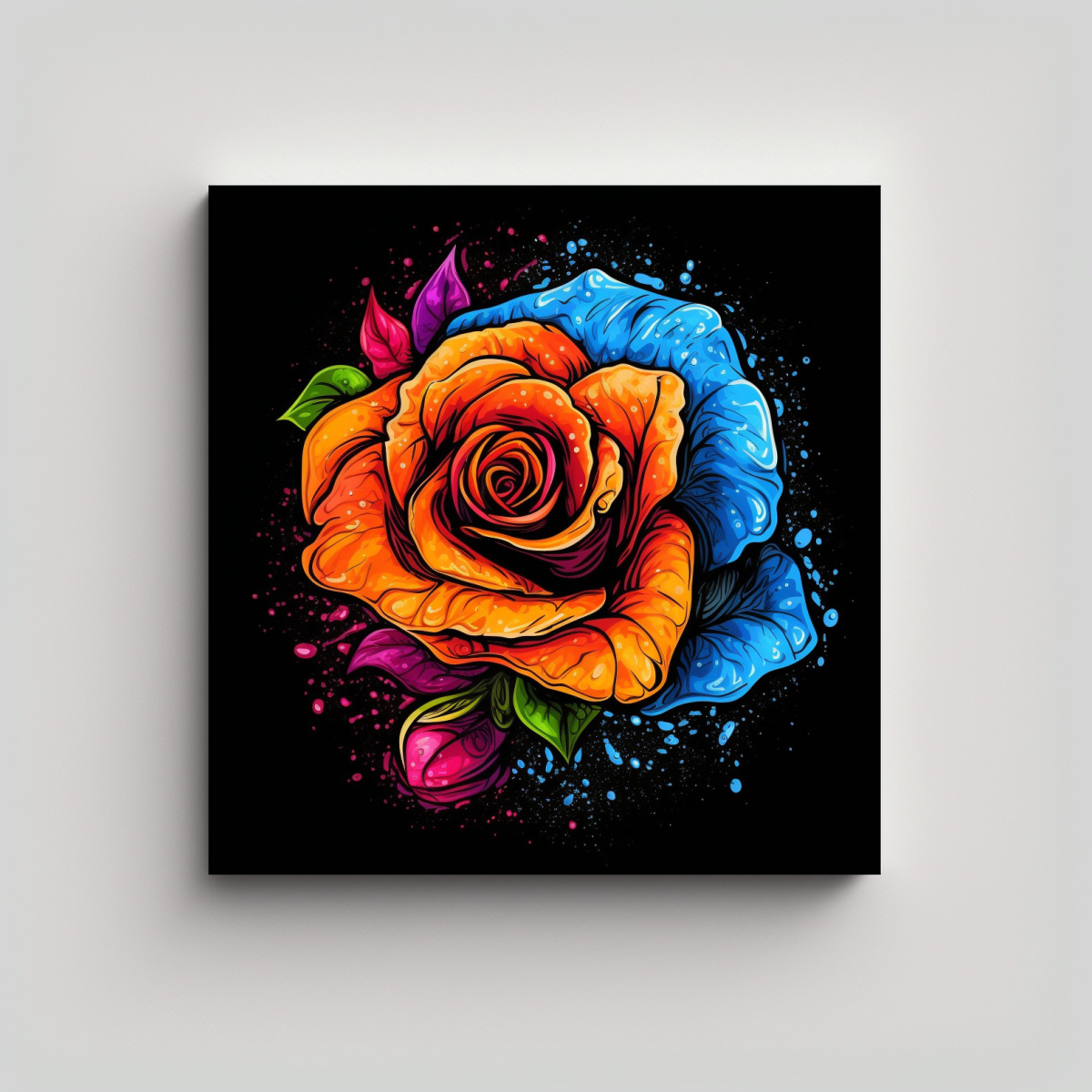 Cuadro Decorativo De Tela Con Rosas Multicolores - DecoCuadros