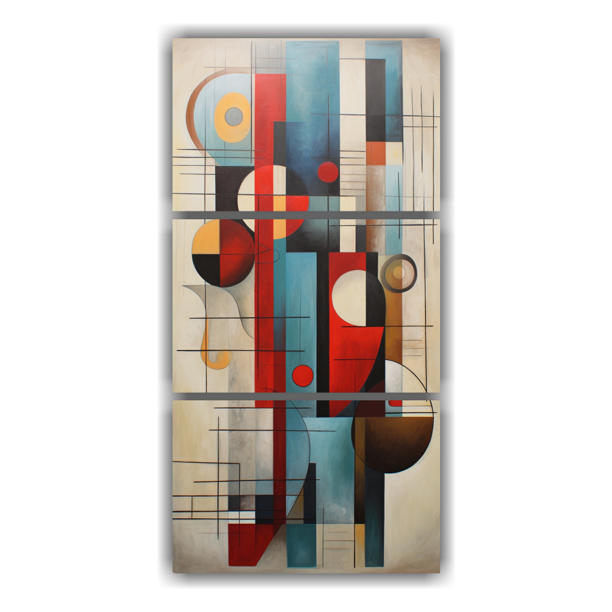 DecoCuadros - Pintura Abstracta Con Figuras Geométricas - Arte De Pared De Alta Resolución