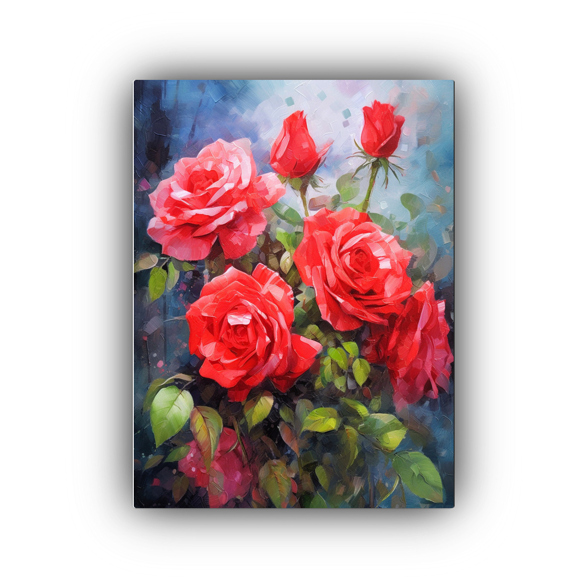 Cuadro De Rosas Rojas Pintura Acuarela Apasionada Y Audaz - Decocuadros