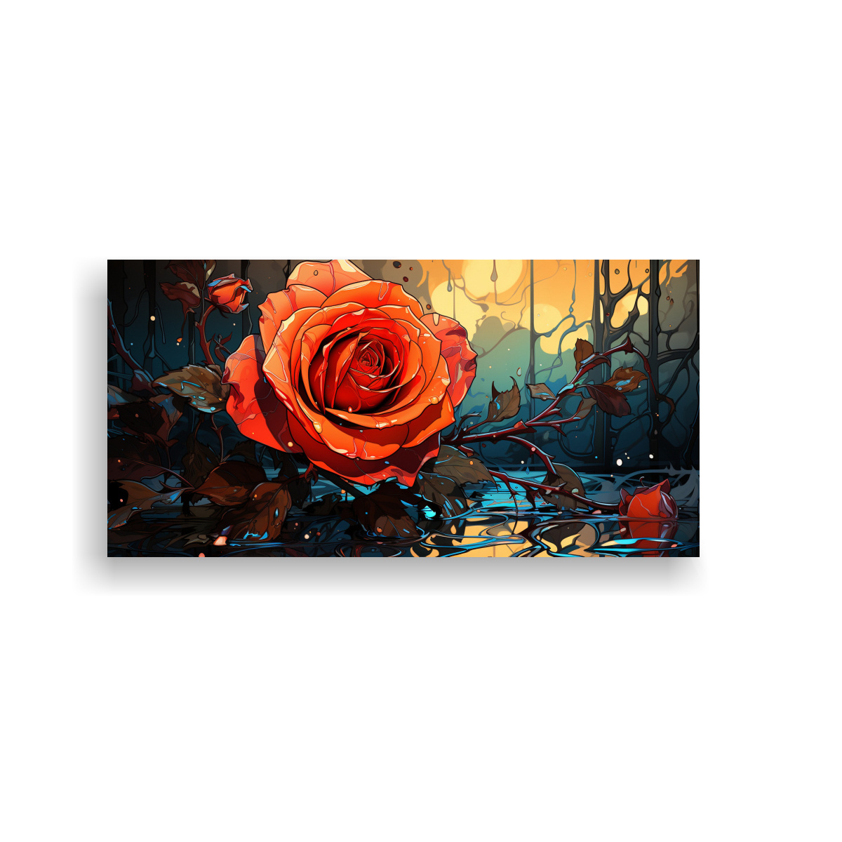 Cuadro De Pared Hermoso Con Dibujos De Rosas Y Gotas - DecoCuadros