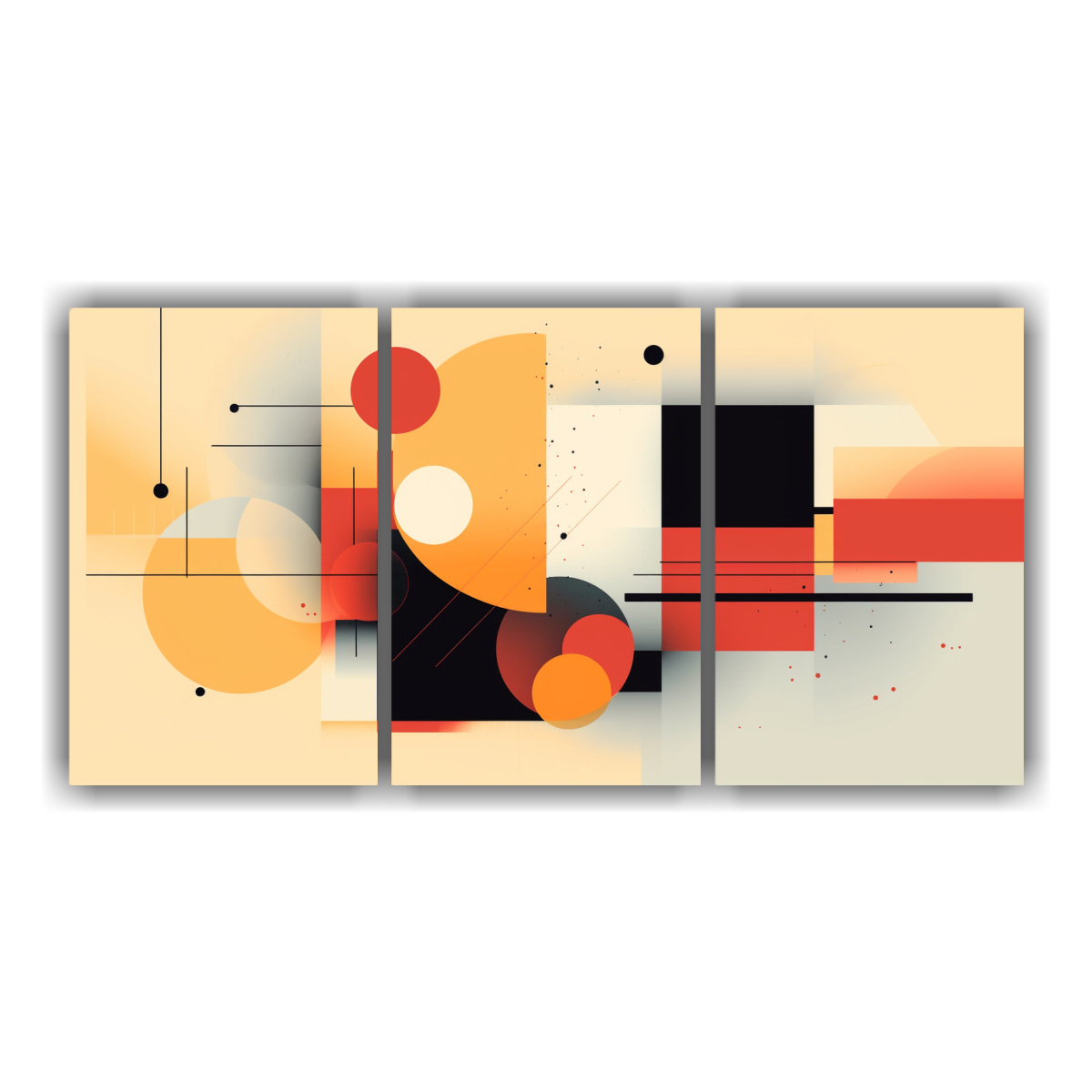 Cuadro Minimalista En Lienzo: Tres Artes De Pared Composición - Decocuadros