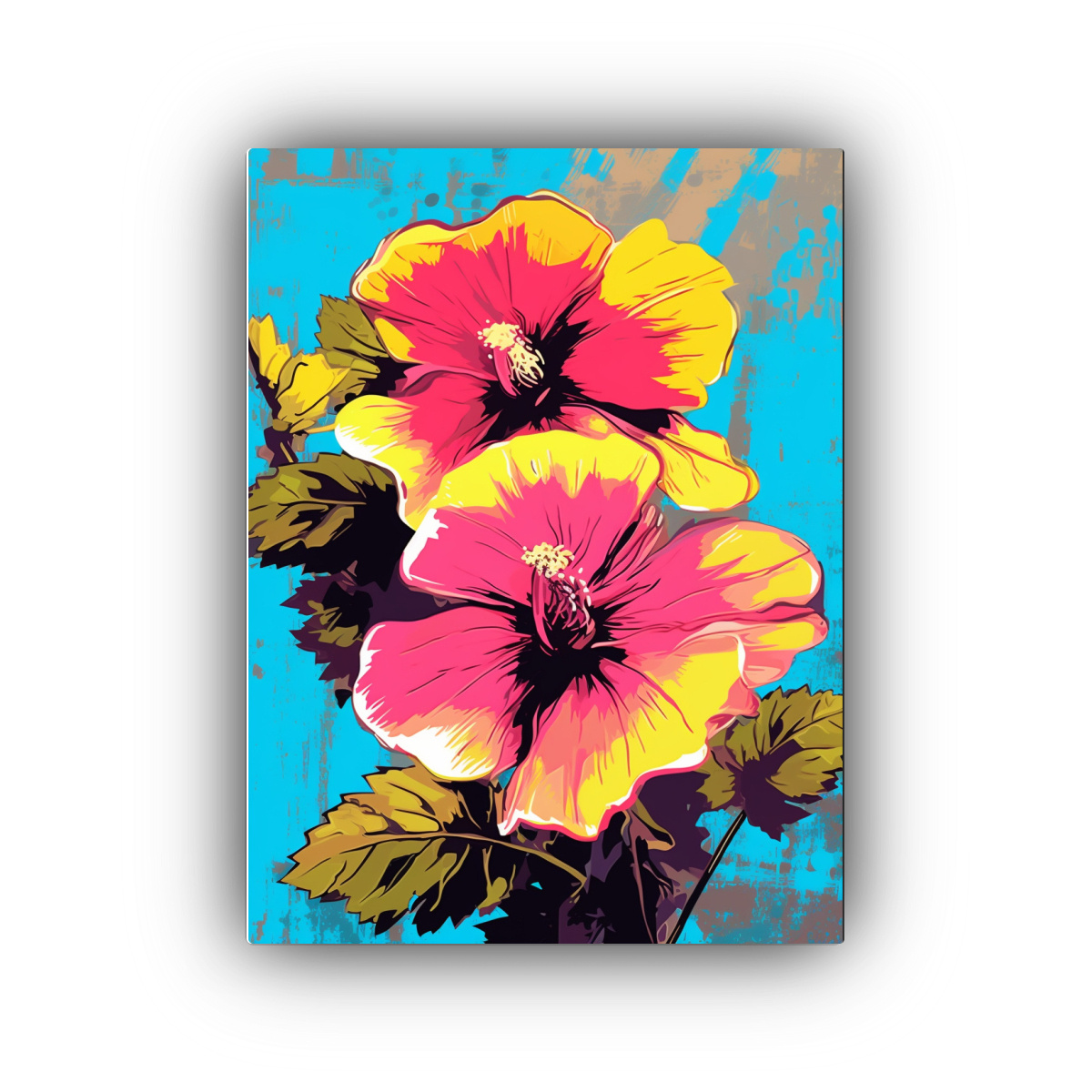 Cuadro Decorativo Estilo Pop Art Alegría Rosa De Sharon - Decocuadros