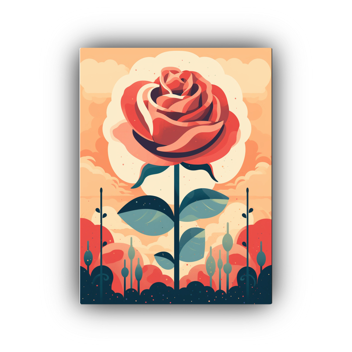 Cuadro Decorativo De San Valentín Con Diseño De Rosa - DecoCuadros