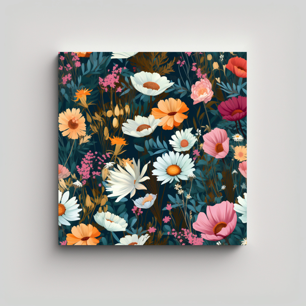 Cuadro Decorativo De Flores En Campo - Arte De Pared Moderno Y Elegante - Decocuadros