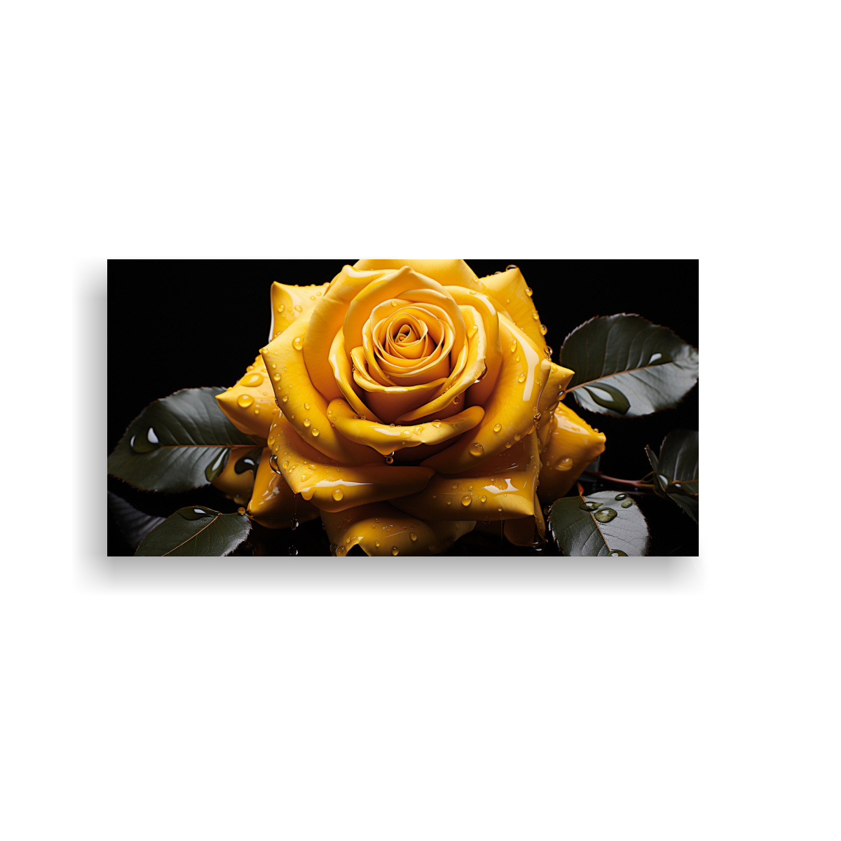 Cuadro Decorativo De Rosa Amarilla Simétrica Estilo Pop Art Moderno - Decocuadros