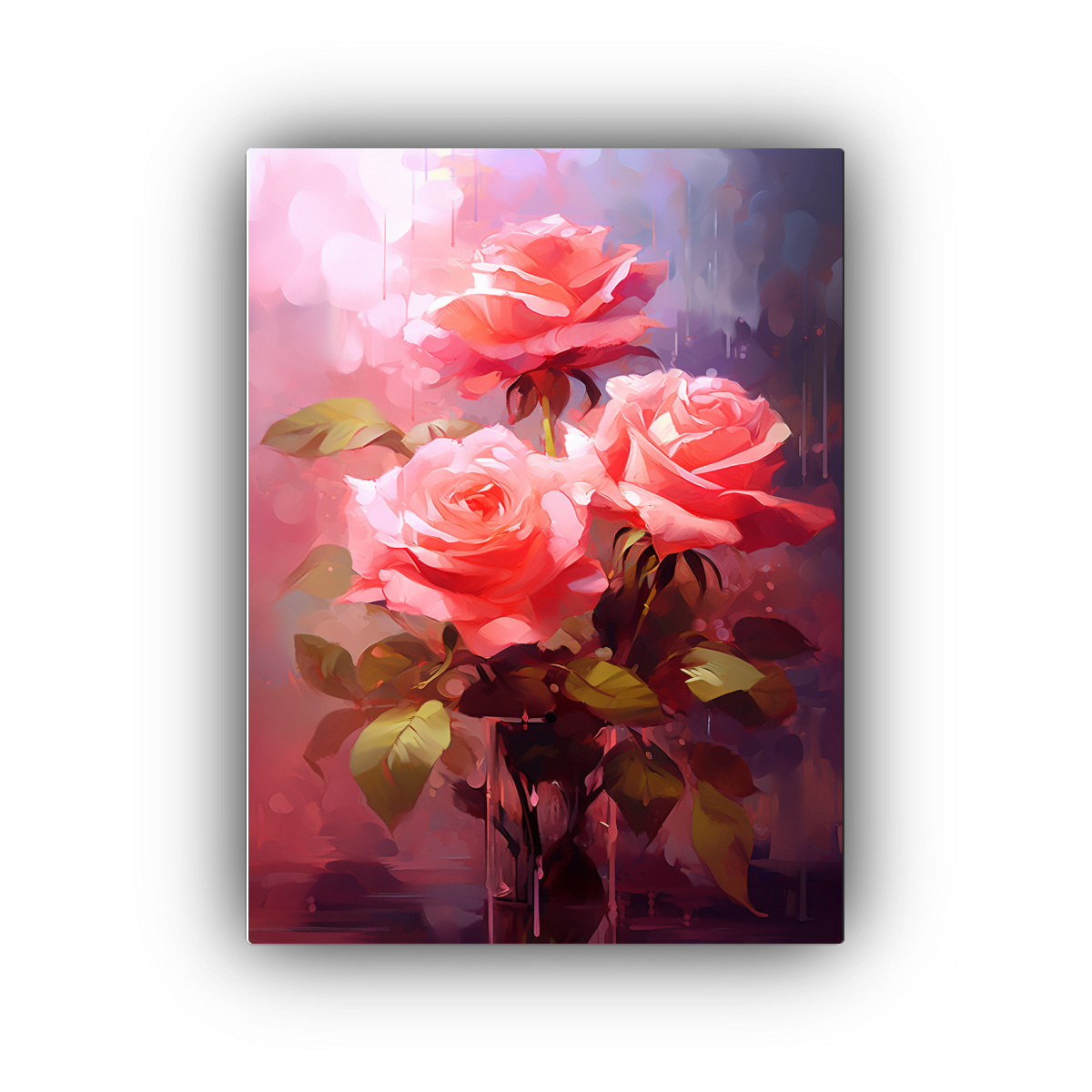 Cuadro Decorativo De Rosas Rosas Sobre Fondo Rosa | Arte Calidos ...