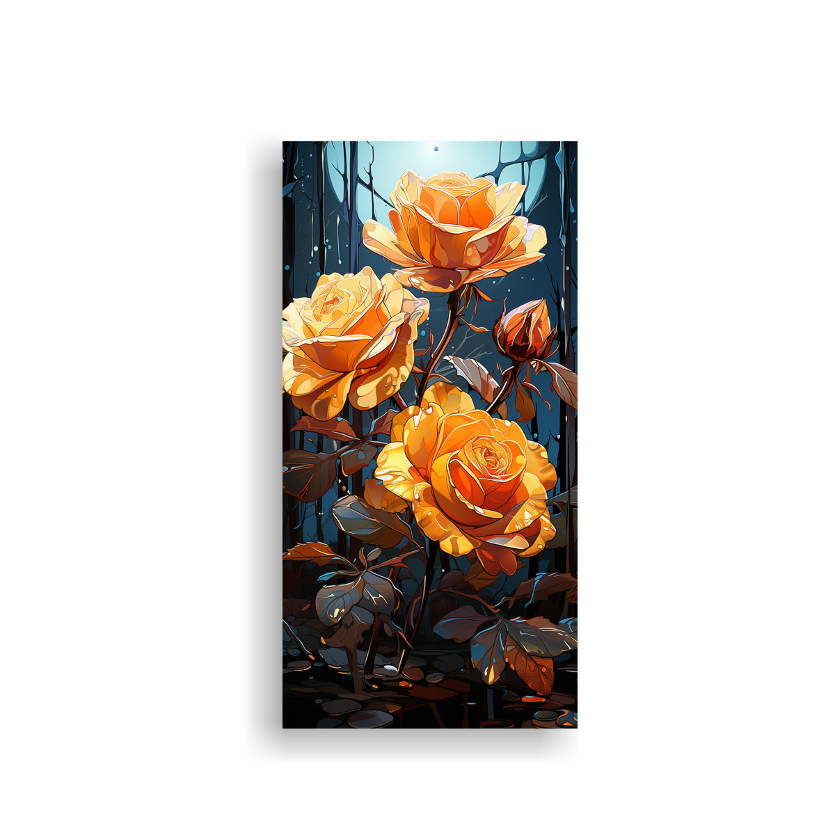 Cuadro Decorativo De Rosa Amarilla Estilo Pop Art - Decocuadros