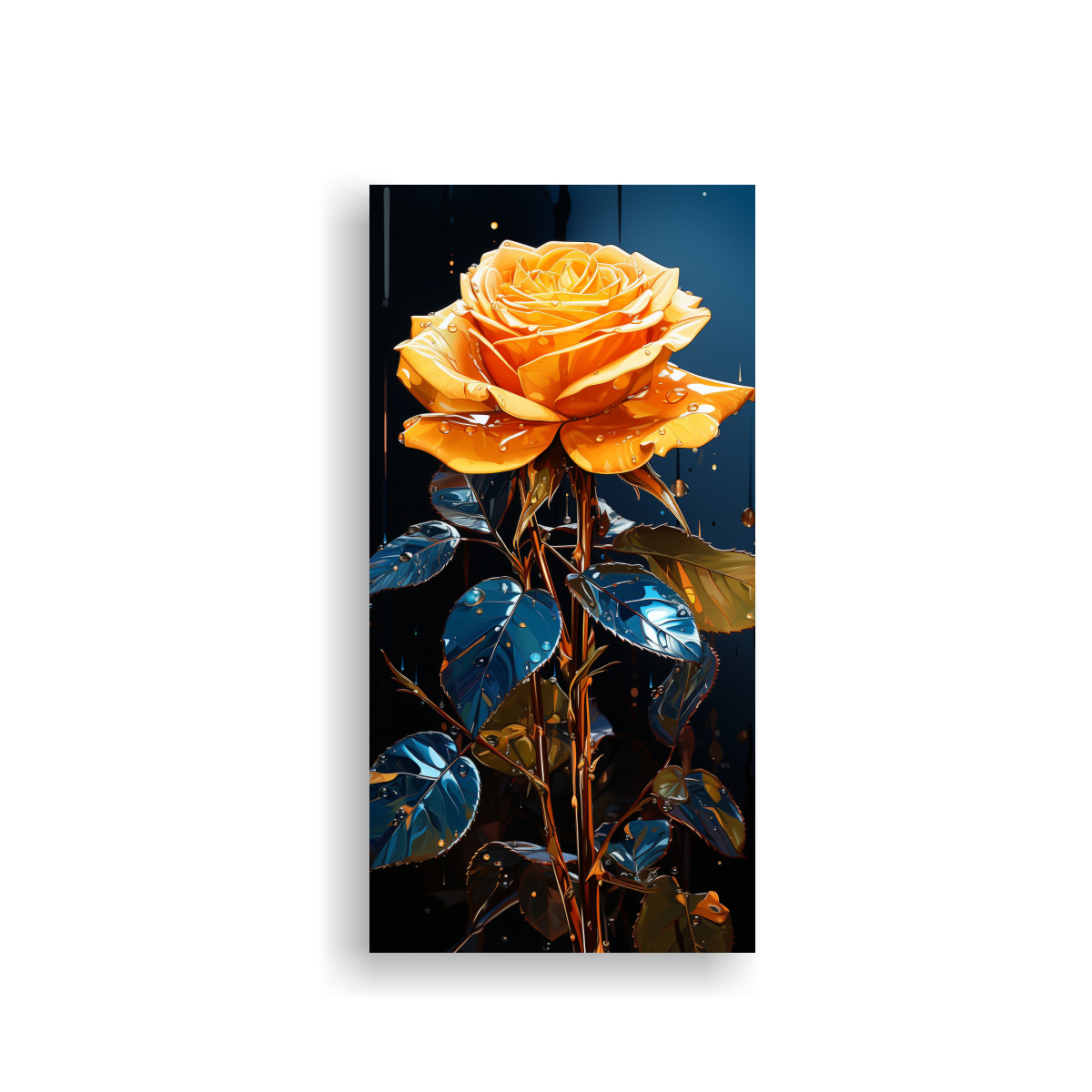 Cuadro Decorativo De Tela Sublimada Con Impresionante Imagen De Una Rosa Amarilla Brillante En ...