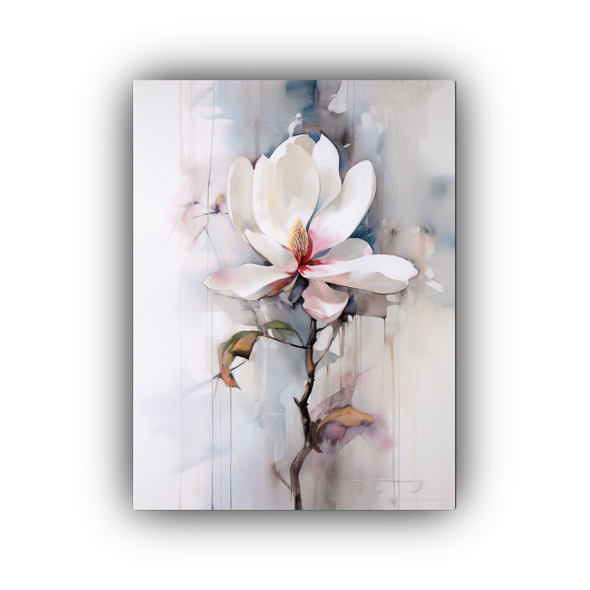 Pintura Decorativa Estilo Acuarela Magnolia Por Adrian Ghenie - Decocuadros