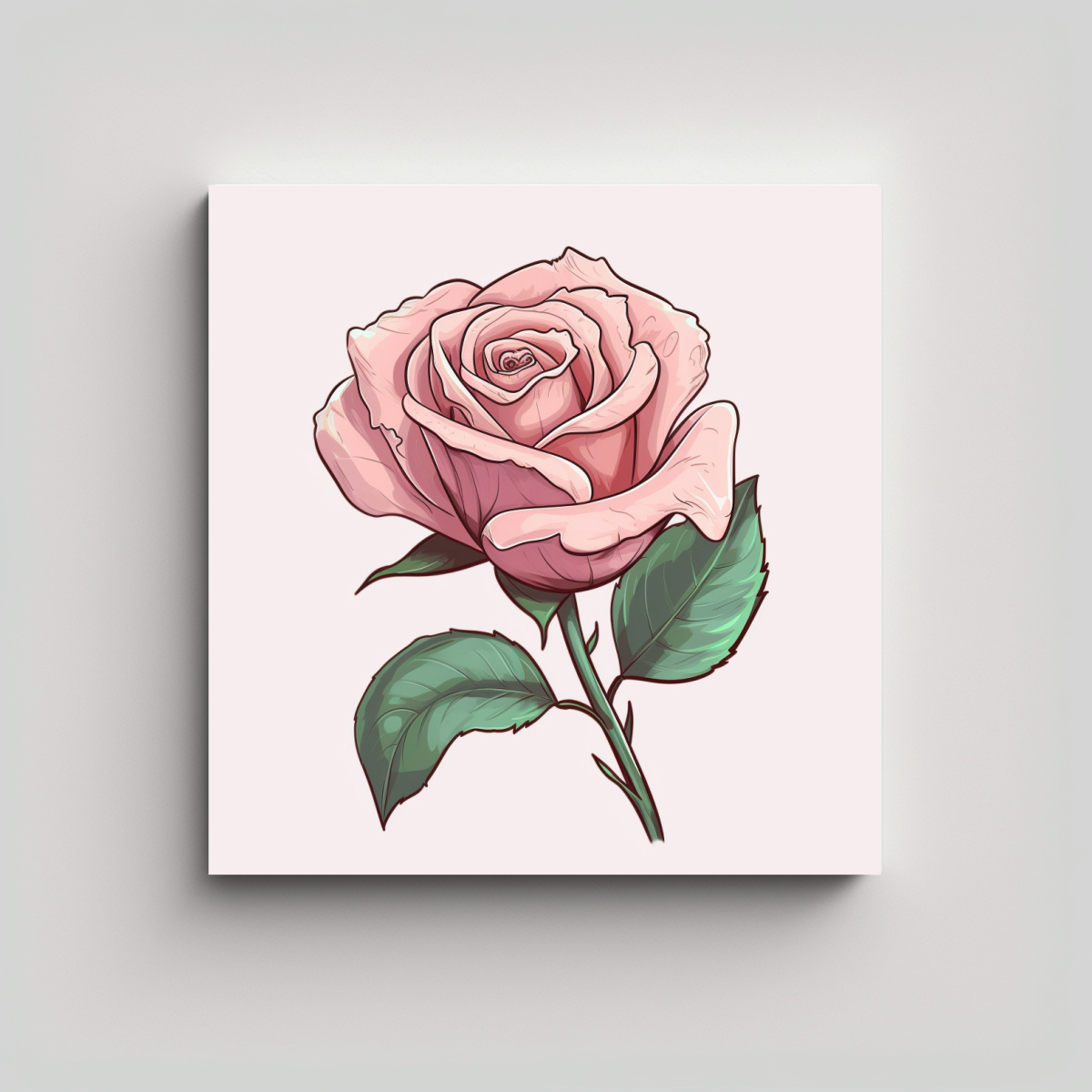 Cuadro Decorativo Rosa Palida Dibujo Animado - DecoCuadros