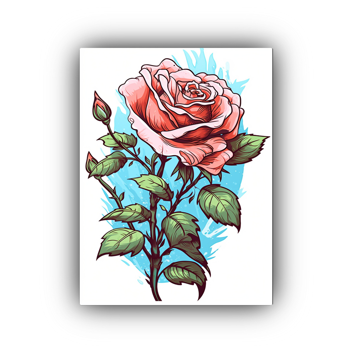 Cuadro De Una Flor De Rosa En Lienzo - DecoCuadros