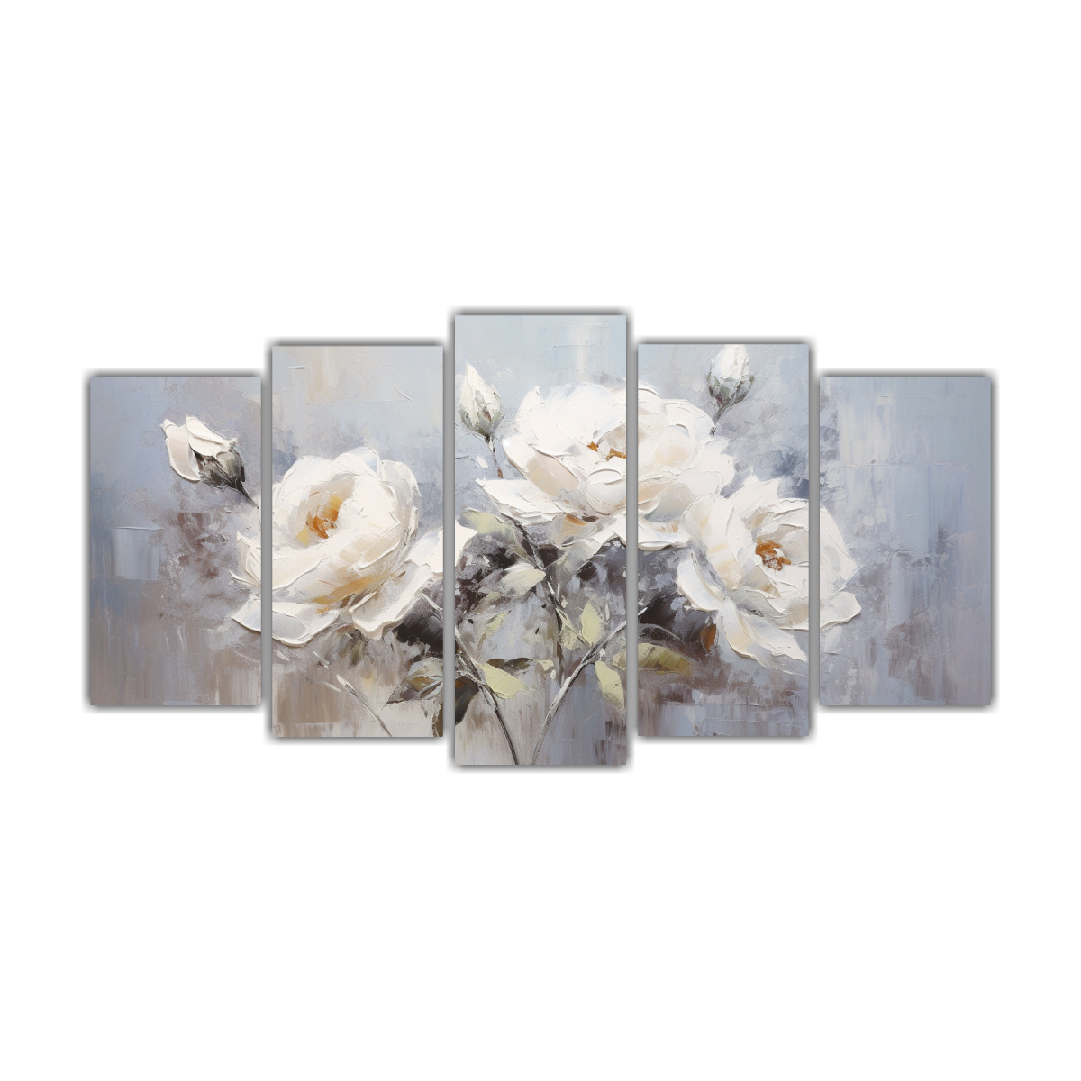 Cuadro De Rosas Blancas Estilo Colorido En Lienzo - DecoCuadros