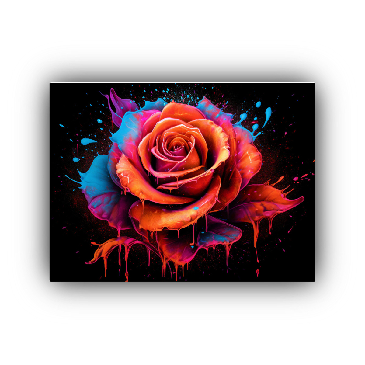Cuadro De Rosas Majestuosas Estilo Explosión De Pintura En Aerosol Ultra - DecoCuadros