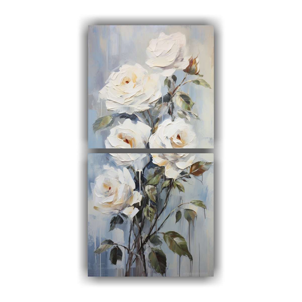 Pintura En Lienzo De Rosas Blancas Estilo Decorativo - Compra Online En DecoCuadros