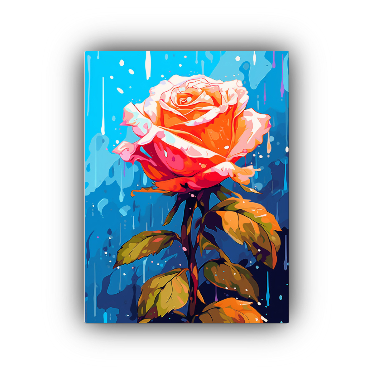 Cuadro Decorativo Estilo Arte Pop De Rosas Con Representaciones Naturalistas - Decocuadros