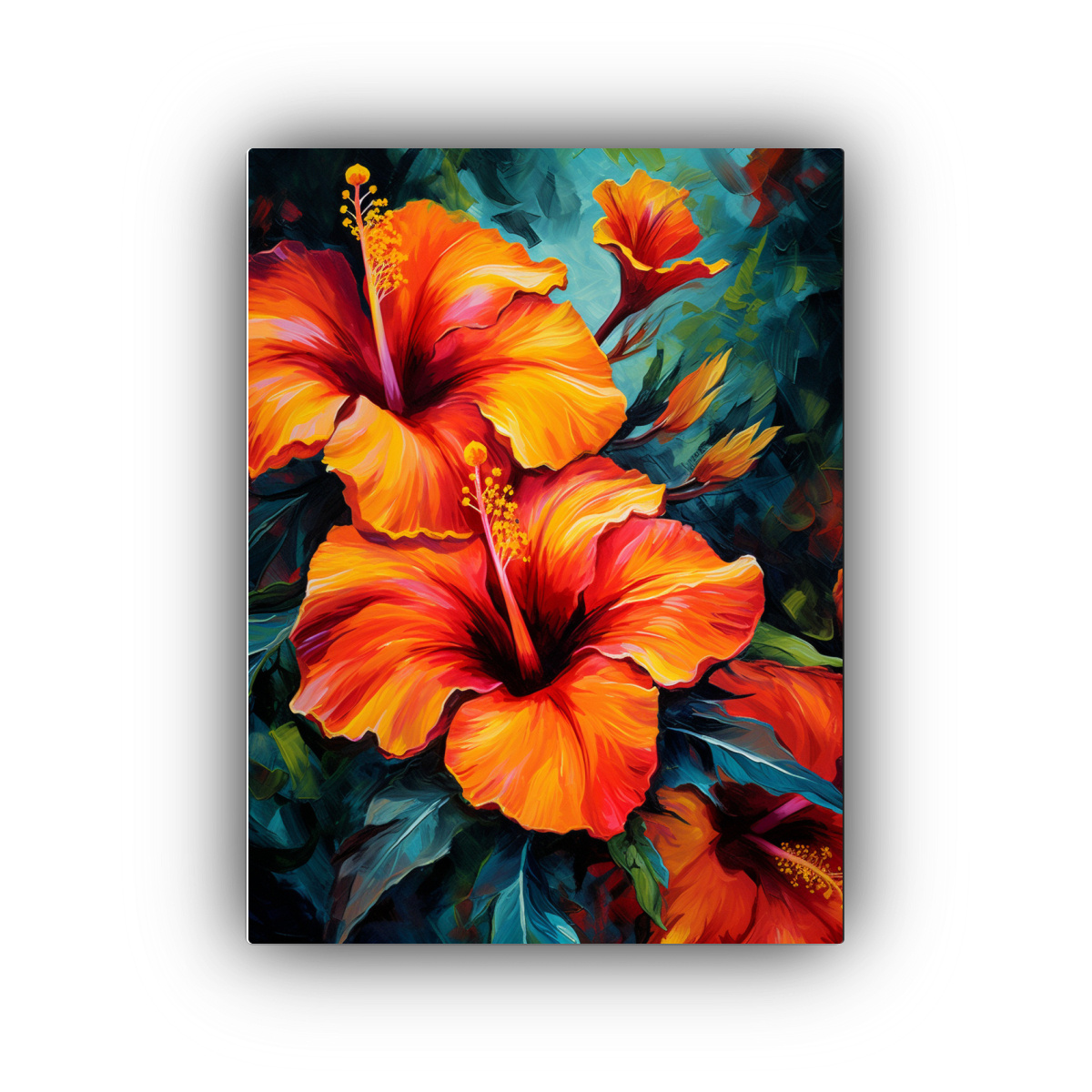 Cuadro Decorativo De Pintura Floral Hawaiana En Estilo De Arte Lineal ...
