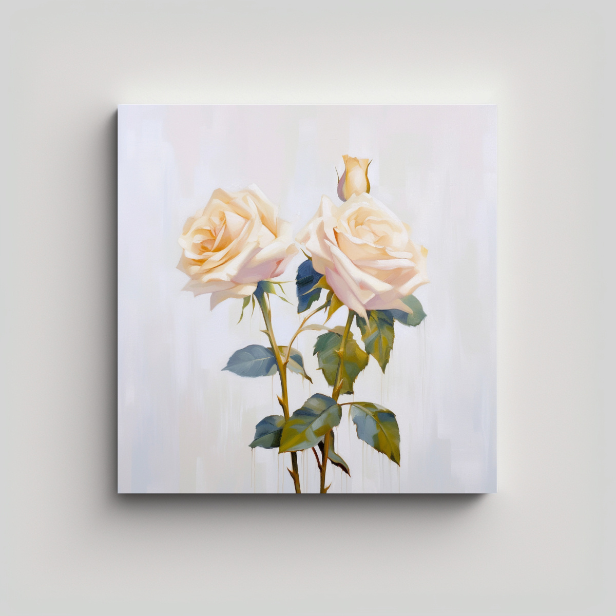 Cuadro Decorativo De Rosas En Estilo óleo Para Muro Blanco - Decocuadros