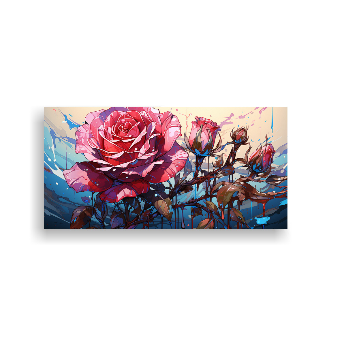 Cuadros Decorativos De Rosa Con Gotas - DecoCuadros