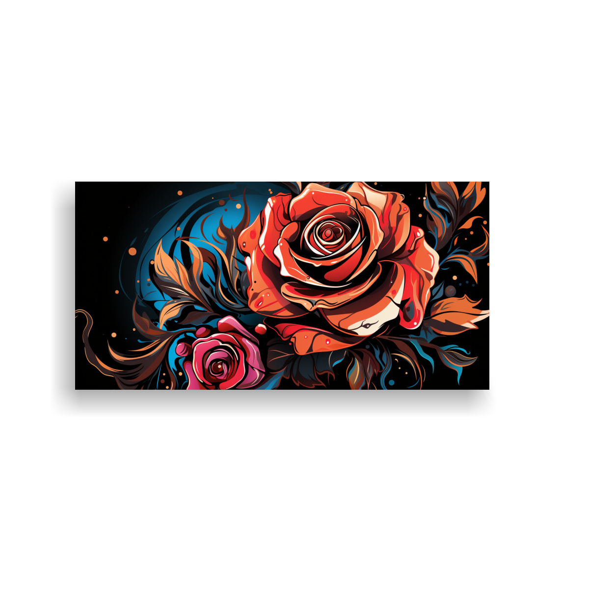 Cuadro Mural Estético Con Forma De Rosa Estilo Graffiti - Decocuadros