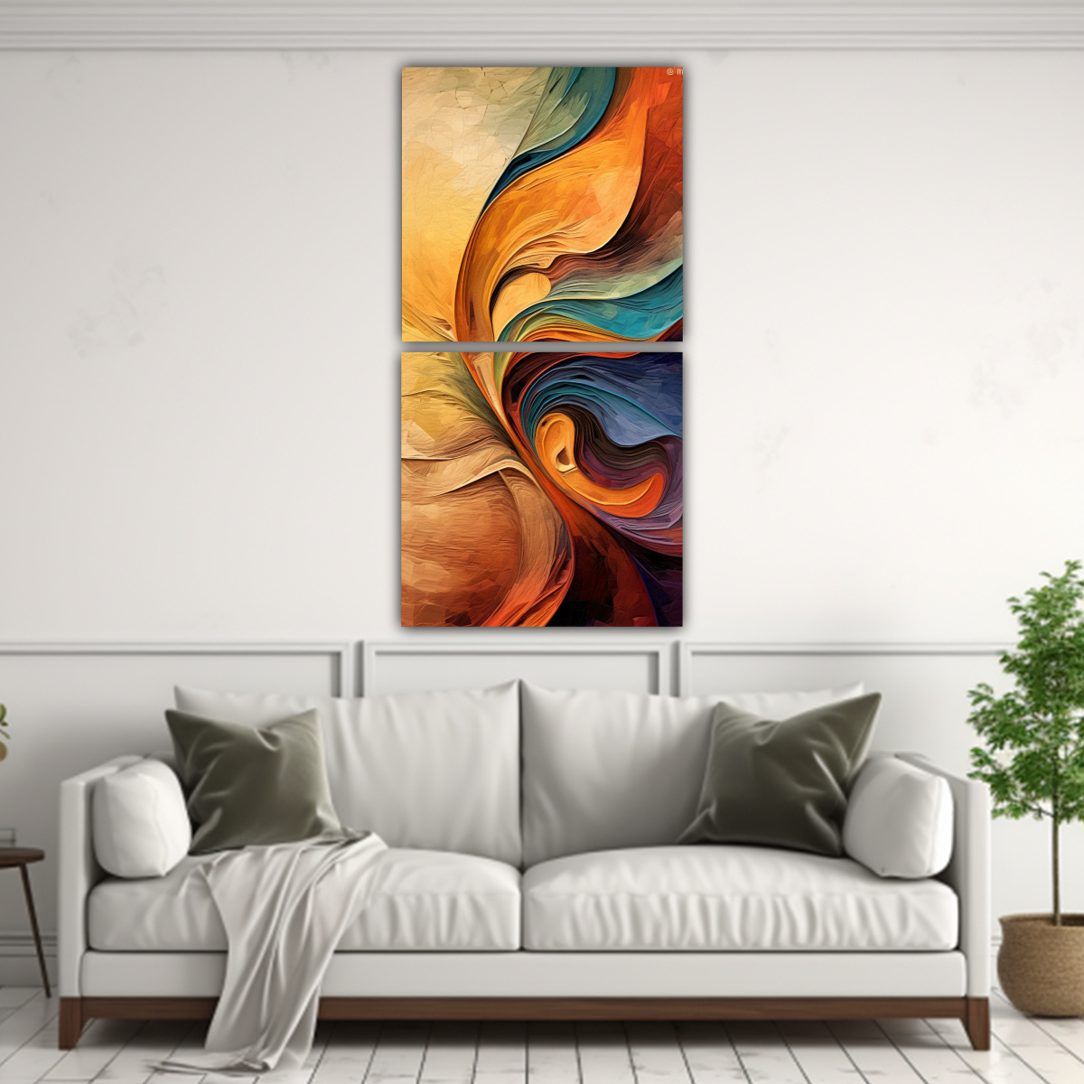 Cuadro Decorativo Abstracto En Tela Sublimada Multicolor - DecoCuadros