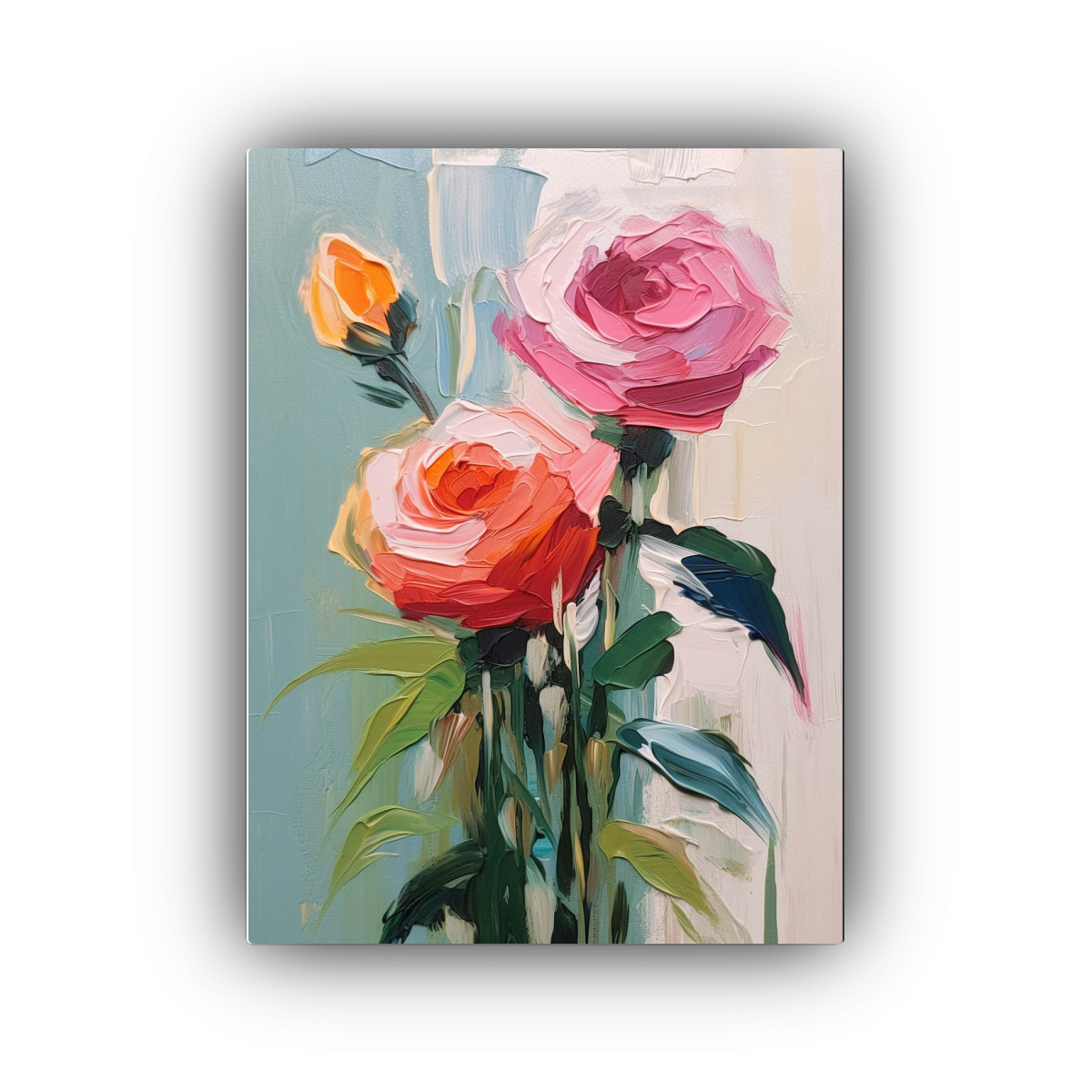 Cuadros Decorativos Minimalistas De Rosas En Tela En Bastidor - Decocuadros